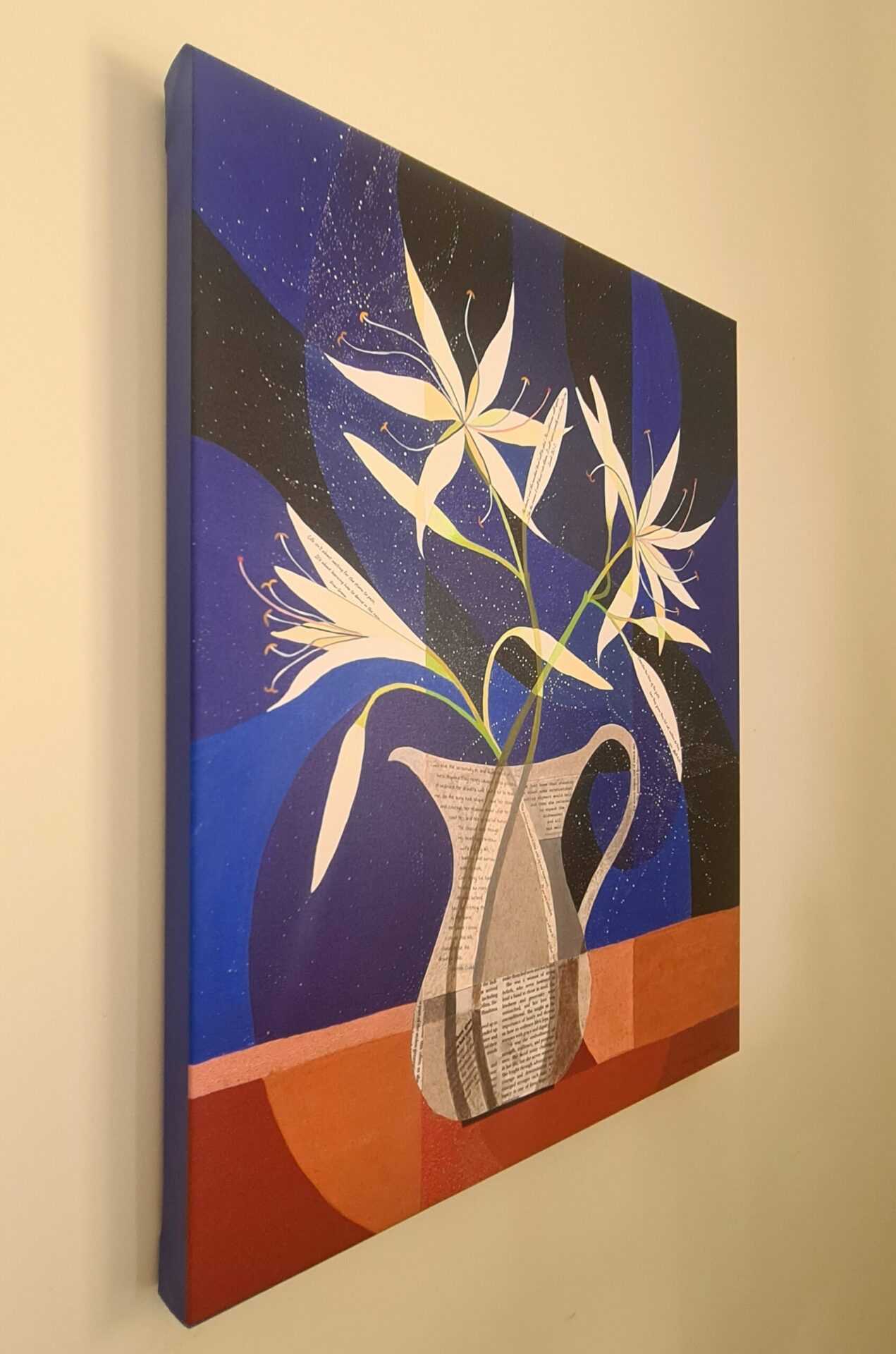 Australian Landscape Art - Darling Lily Stars Canvas - Back O Bourke ...