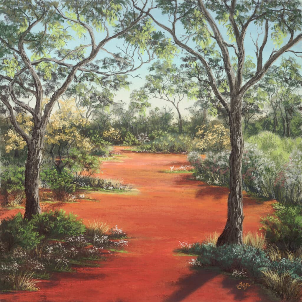 Australian Landscape Art – Red Ridge Spring - Back O Bourke Gallery