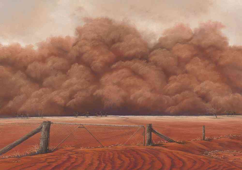 Australian Landscape Art – Relentless Dust - Back O Bourke Gallery
