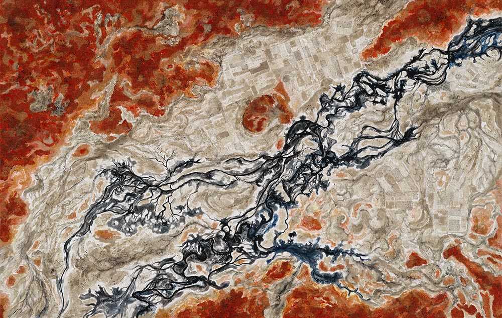 Australian Landscape Art – When The Darling Flows - Panel 2 - Back O ...