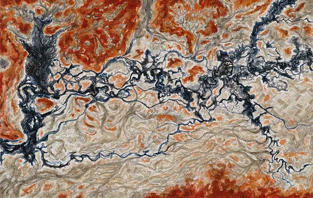 Australian Landscape Art – When The Darling Flows - Panel 3 - Back O ...
