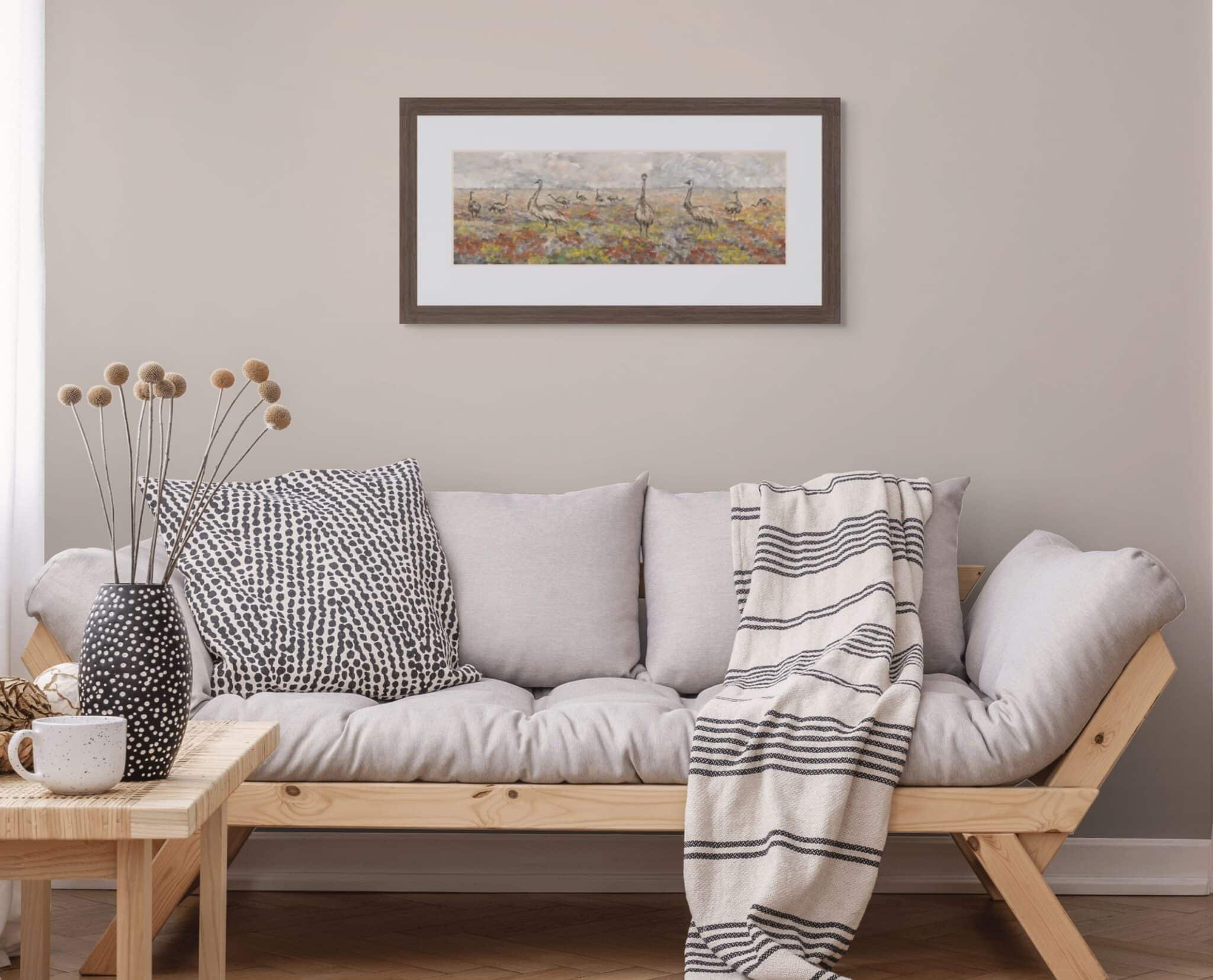 Australian Landscape Art - Emus on the Plain - Back O Bourke Gallery