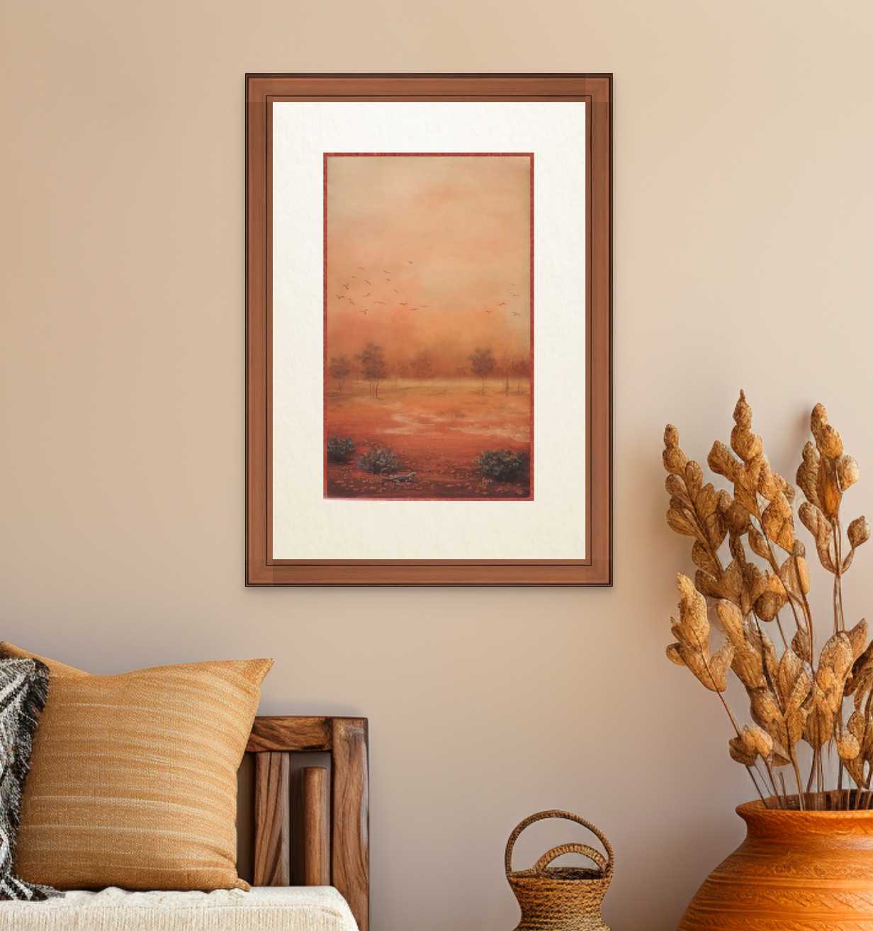 Australian Landscape Art - Bourke: A Vision Splendid - Orange Panel ...