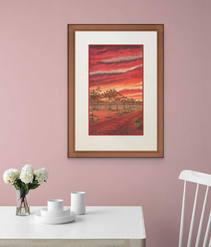 Australian Landscape Art - Bourke: A Vision Splendid - Red Panel - Back ...