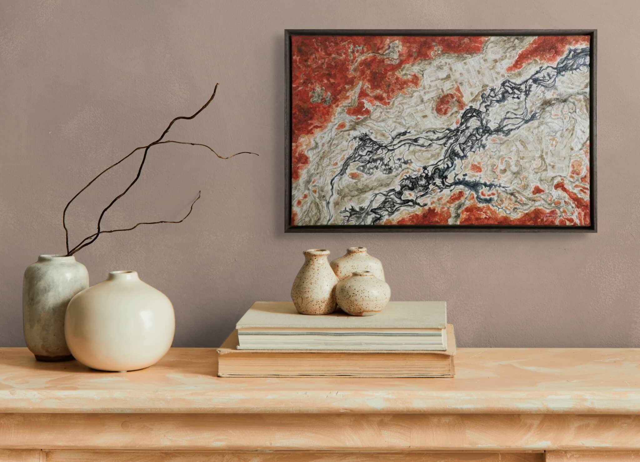 Australian Landscape Art - When The Darling Flows - Panel 2 Canvas ...